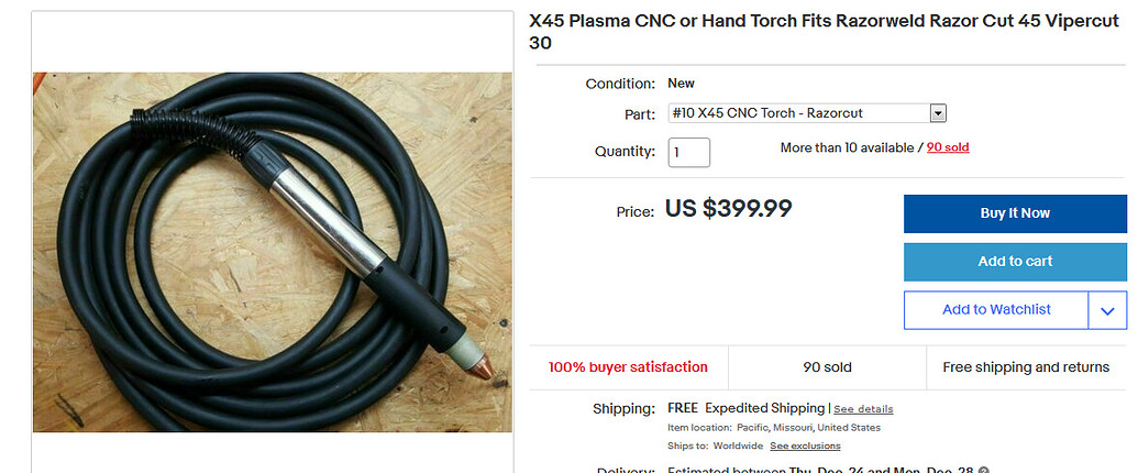 RazorWeld X45 Torch Consumables - Langmuir Systems Forum