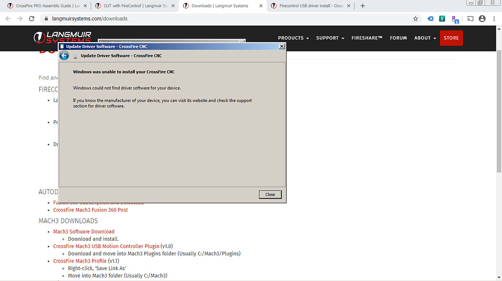 Firecontrol USB driver install - CrossFire ® PRO - Langmuir Systems Forum