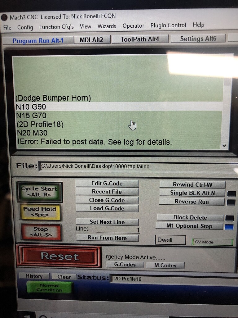 Failed tap file after post processing - Software - Langmuir Systems Forum