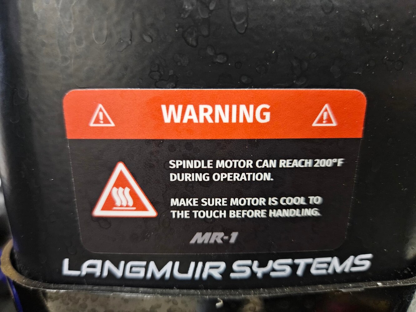 Spindle break in temp - MR-1 - Langmuir Systems Forum