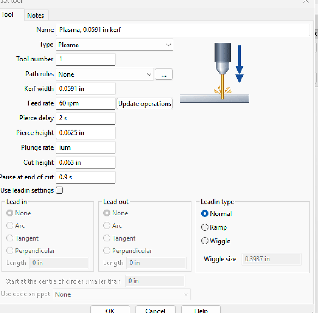 Titanium 45 cut chart for Aluminum - SheetCAM - Langmuir Systems Forum