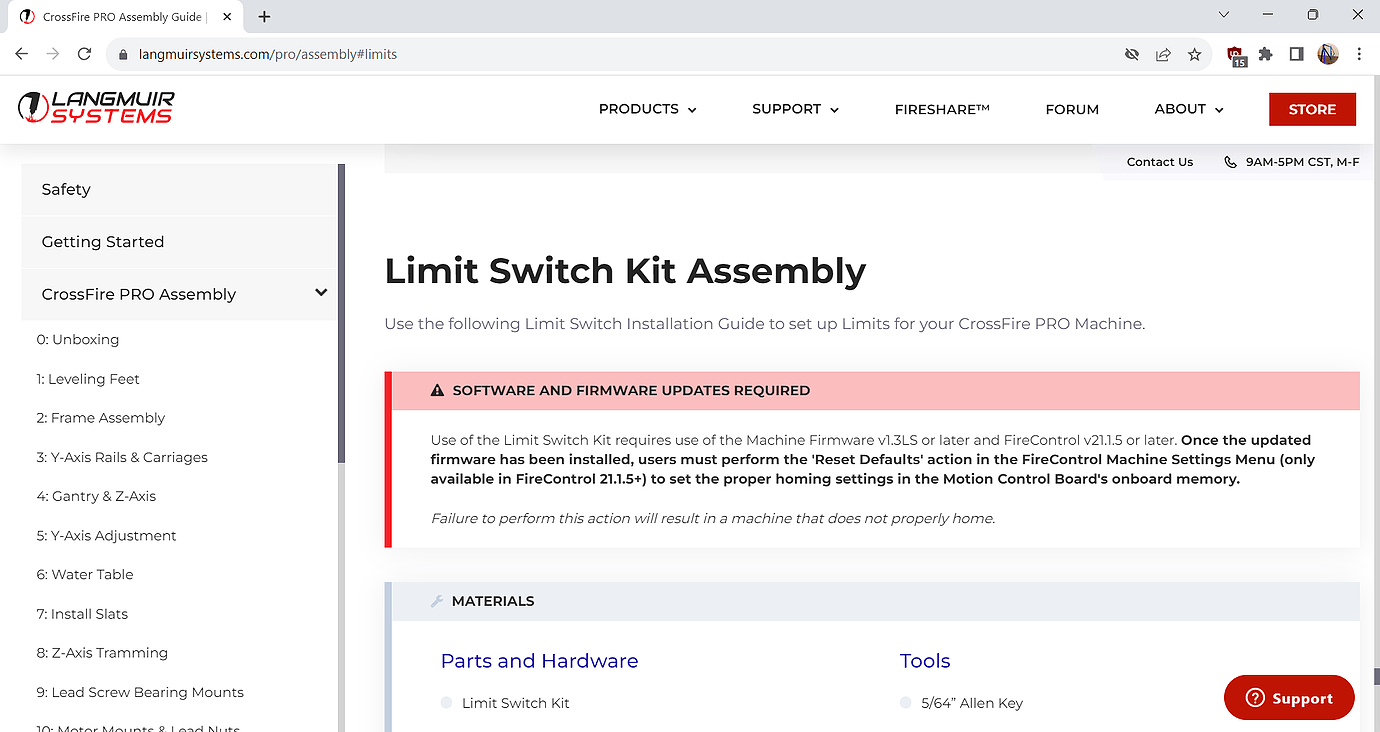 Limit switch not homing correctly (SOLVED - Reset Defaults) - Langmuir Systems Forum
