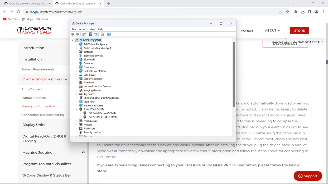 Crossfire pro wont connect - CrossFire ® PRO - Langmuir Systems Forum