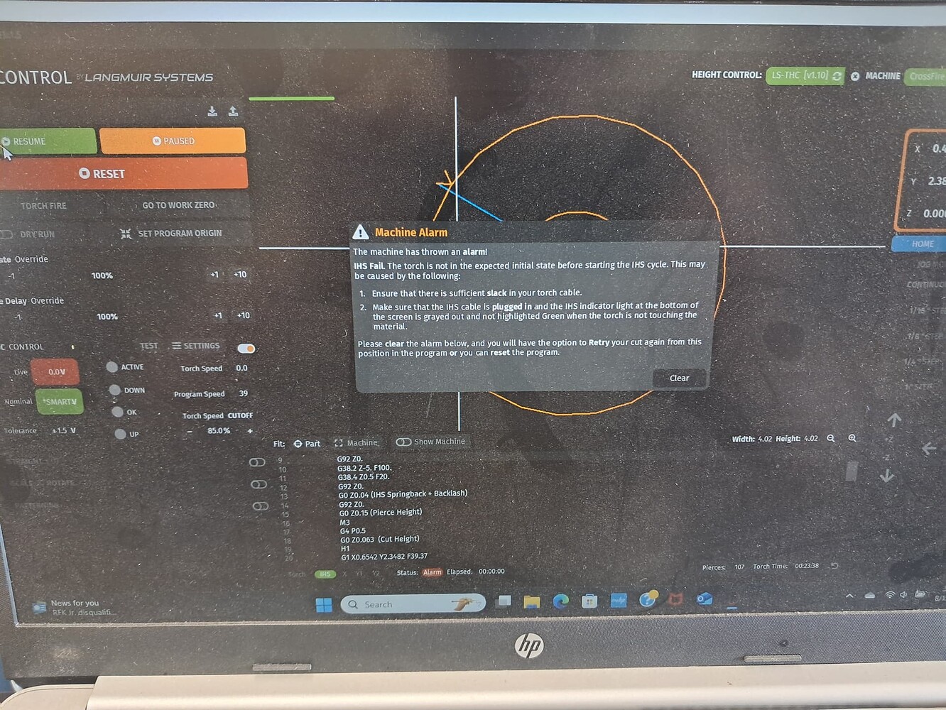 IHC & THC problems (SOLVED - IHS contact plate out of position) - Troubleshooting - Langmuir ...