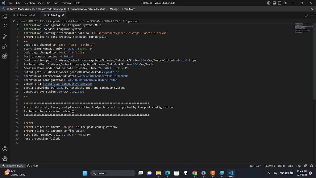 Fusion 360 Post Processing Error Solved Fusion 360 Cam Langmuir