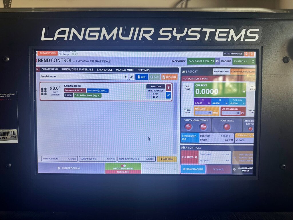 Bend Control screen display resolution (wrong scale) - Titan 25T CNC ...