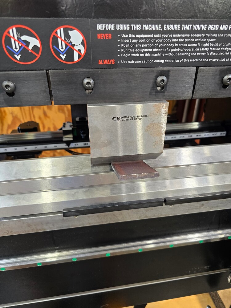 Titan 25 first bend - Titan 25T CNC Press Brake - Langmuir Systems Forum