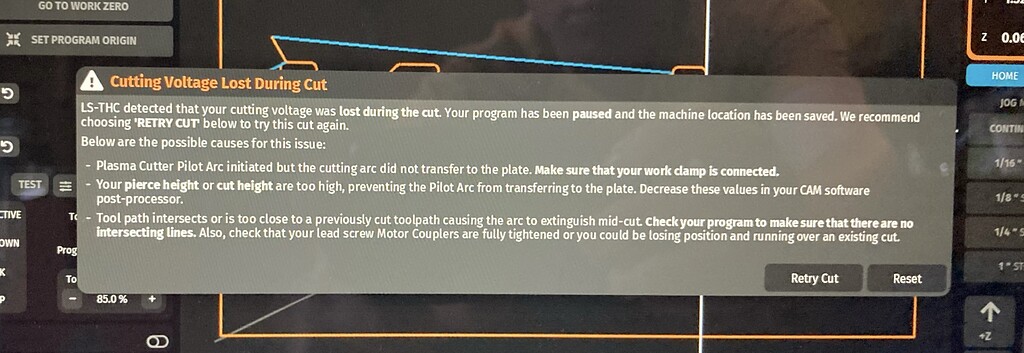 THC not allowing cut - CrossFire ® PRO - Langmuir Systems Forum