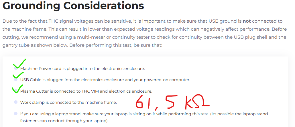 Reading 61.5 kOhm during ground check - Troubleshooting - Langmuir ...